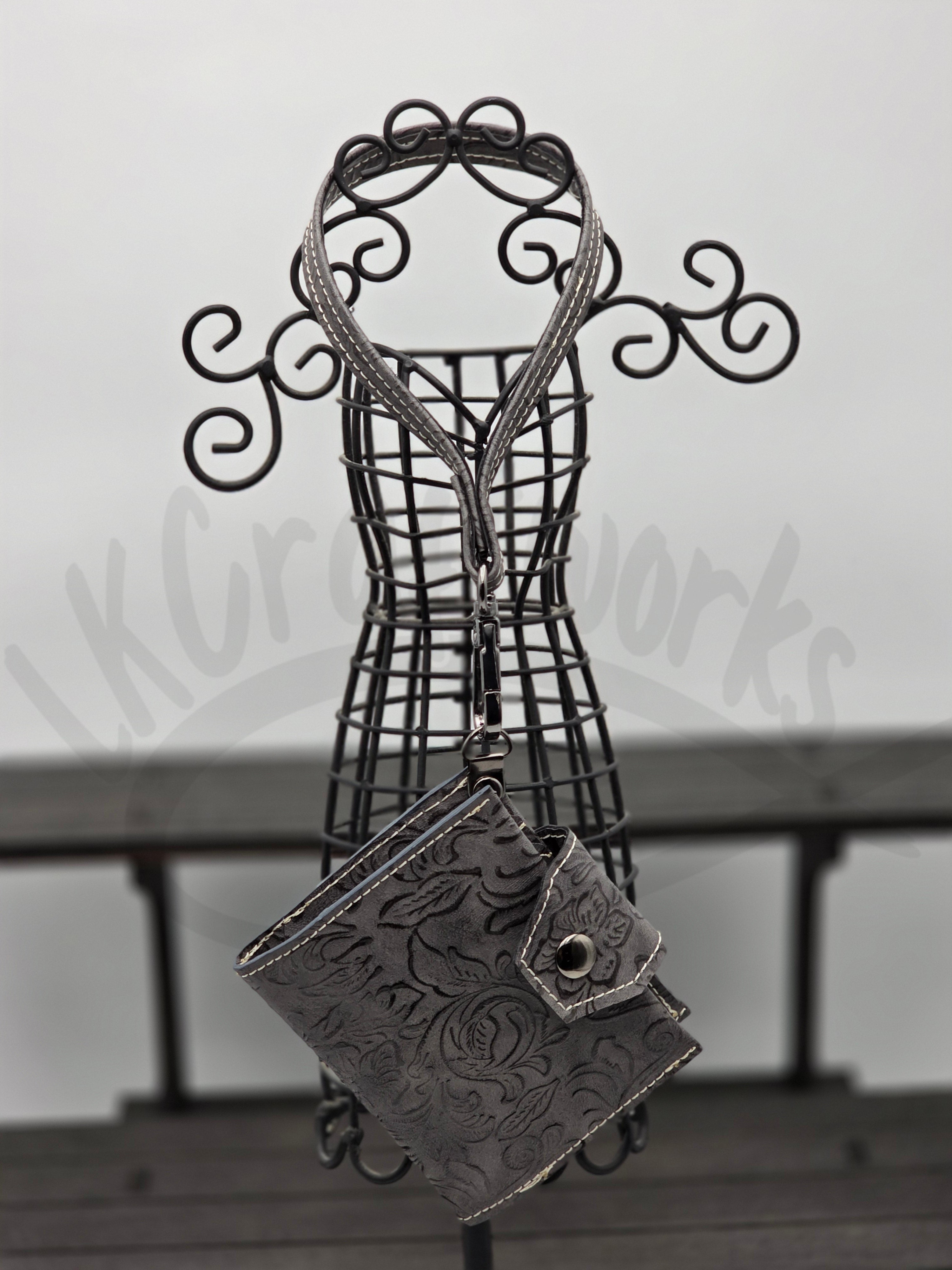 Key Fob Wallet - Grey western floral – LKCraftworks
